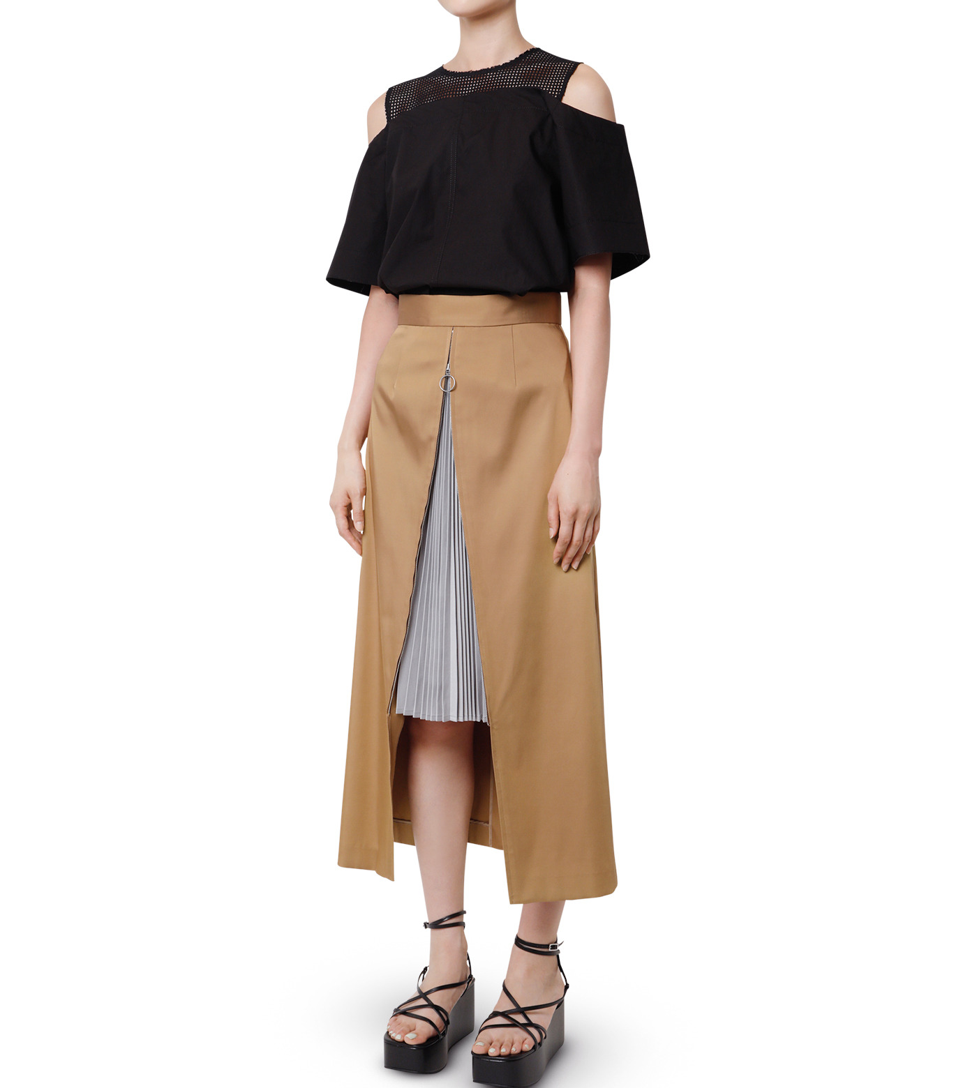 ル シェル ブルー - LE CIEL BLEU | Color Block Pleated Insert | RESTIR リステア
