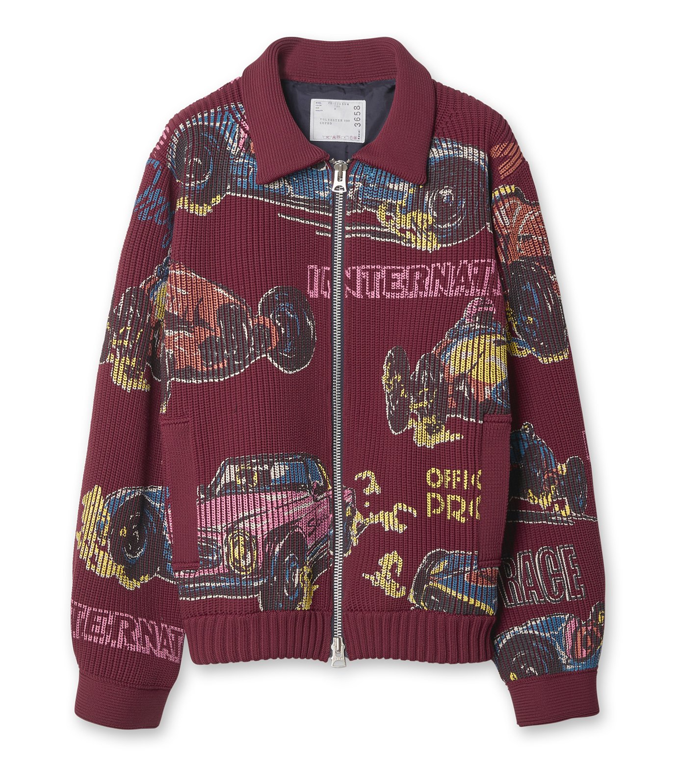 サカイ - sacai | Car Race Print Knit Blouson-Bordeaux-3の通販 | RESTIR リステア
