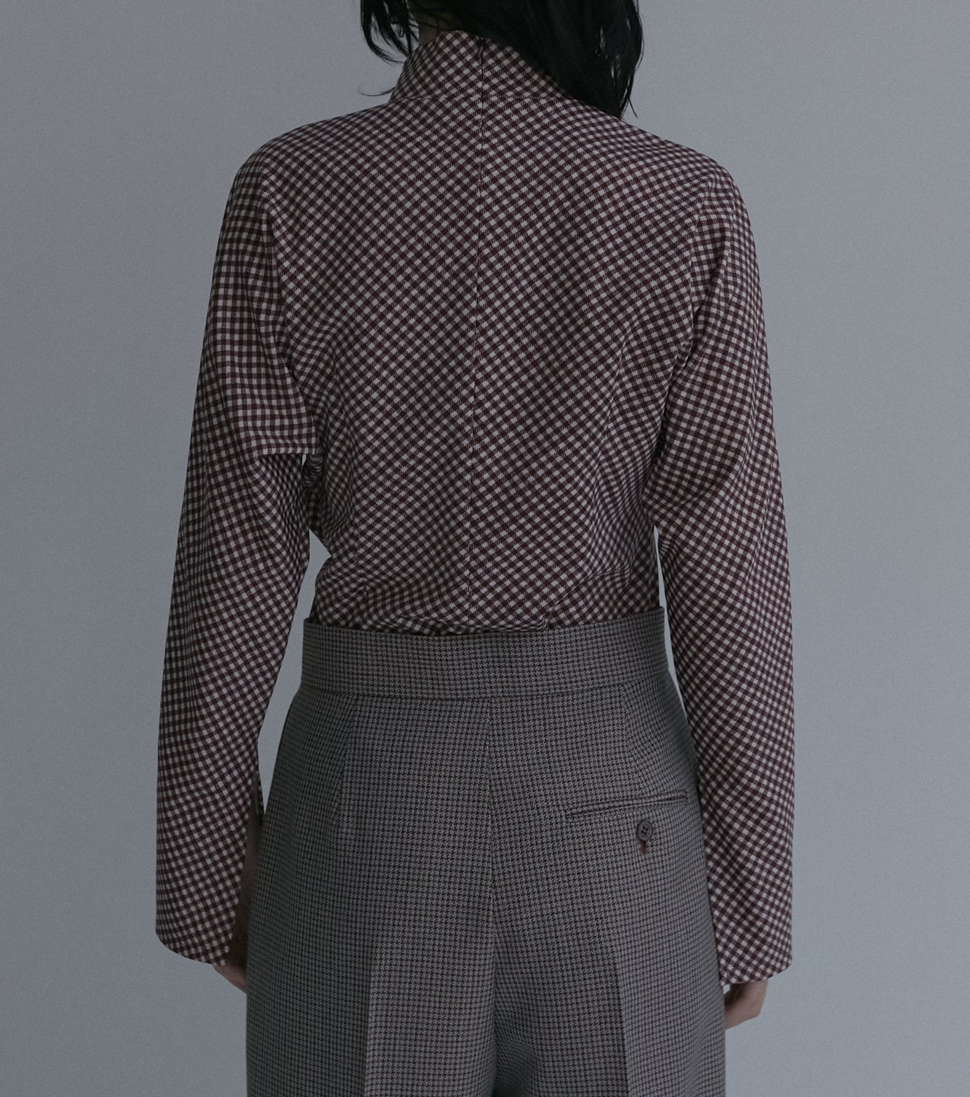 ル シェル ブルー - LE CIEL BLEU | Check Jersey Turtle Neck | RESTIR リステア