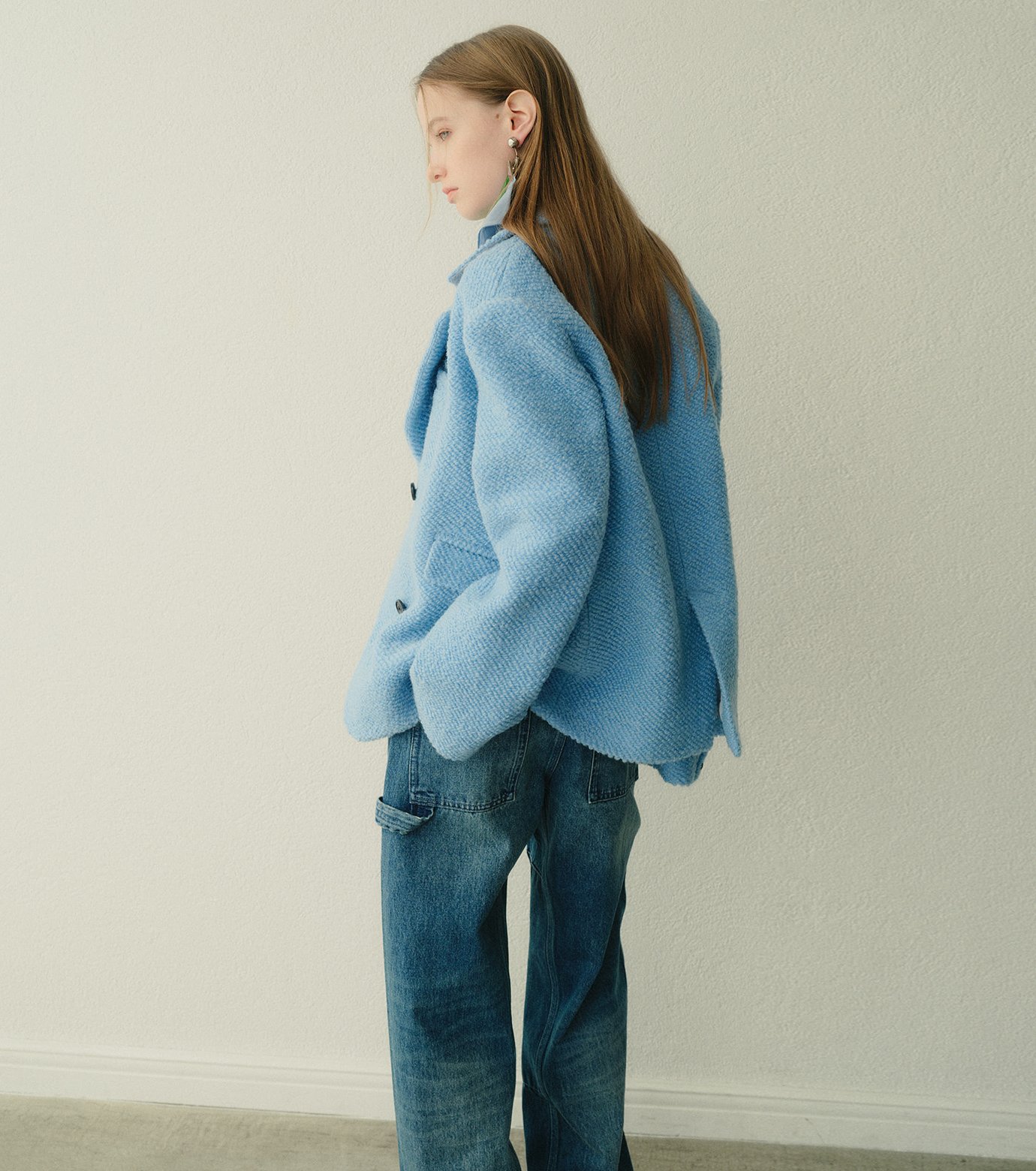 ル シェル ブルー - LE CIEL BLEU | Roving Tweed Oversized | RESTIR リステア