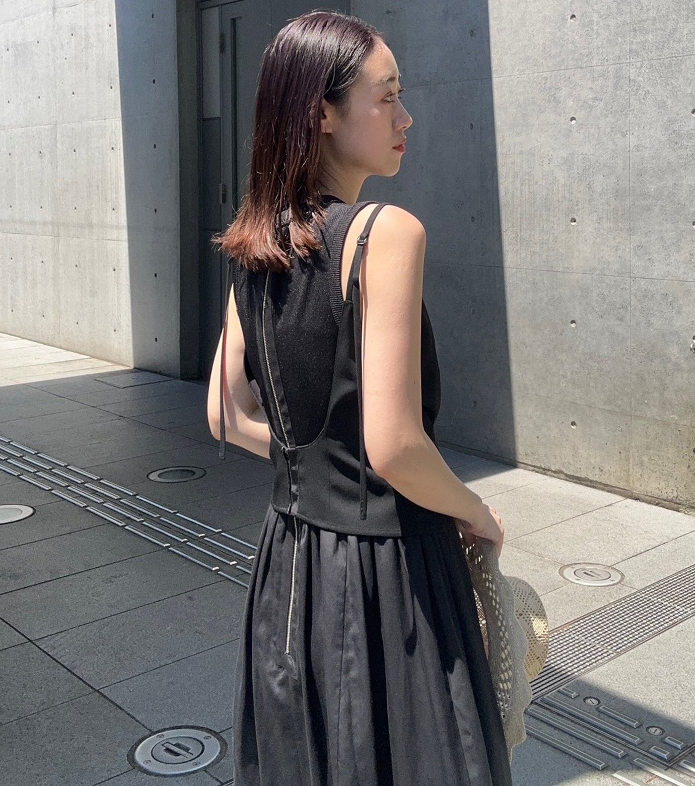 ル シェル ブルー - LE CIEL BLEU | Bi-Material Fit and Flare | RESTIR リステア