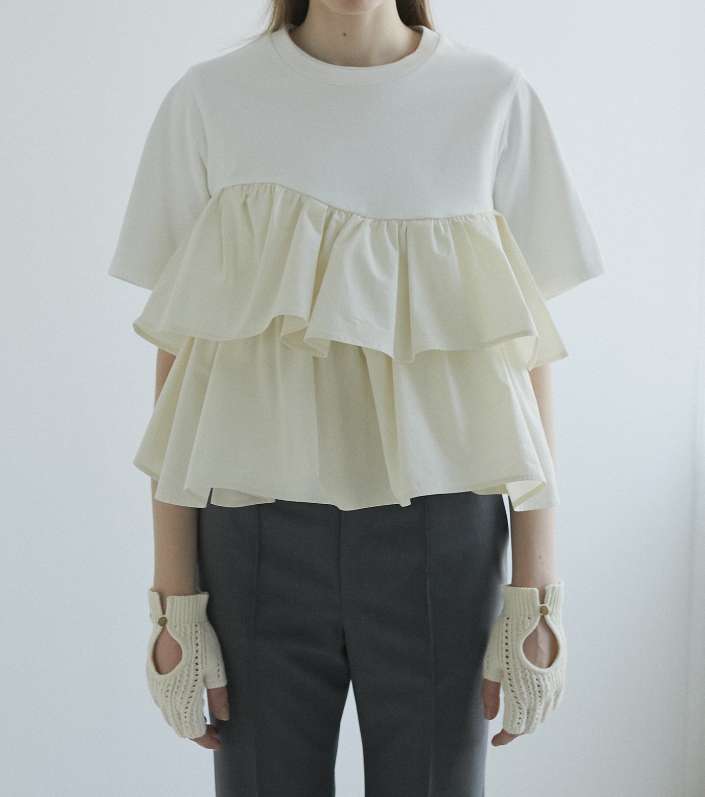 ル シェル ブルー - LE CIEL BLEU | Short Ruffle Cut Tops-Off | RESTIR リステア