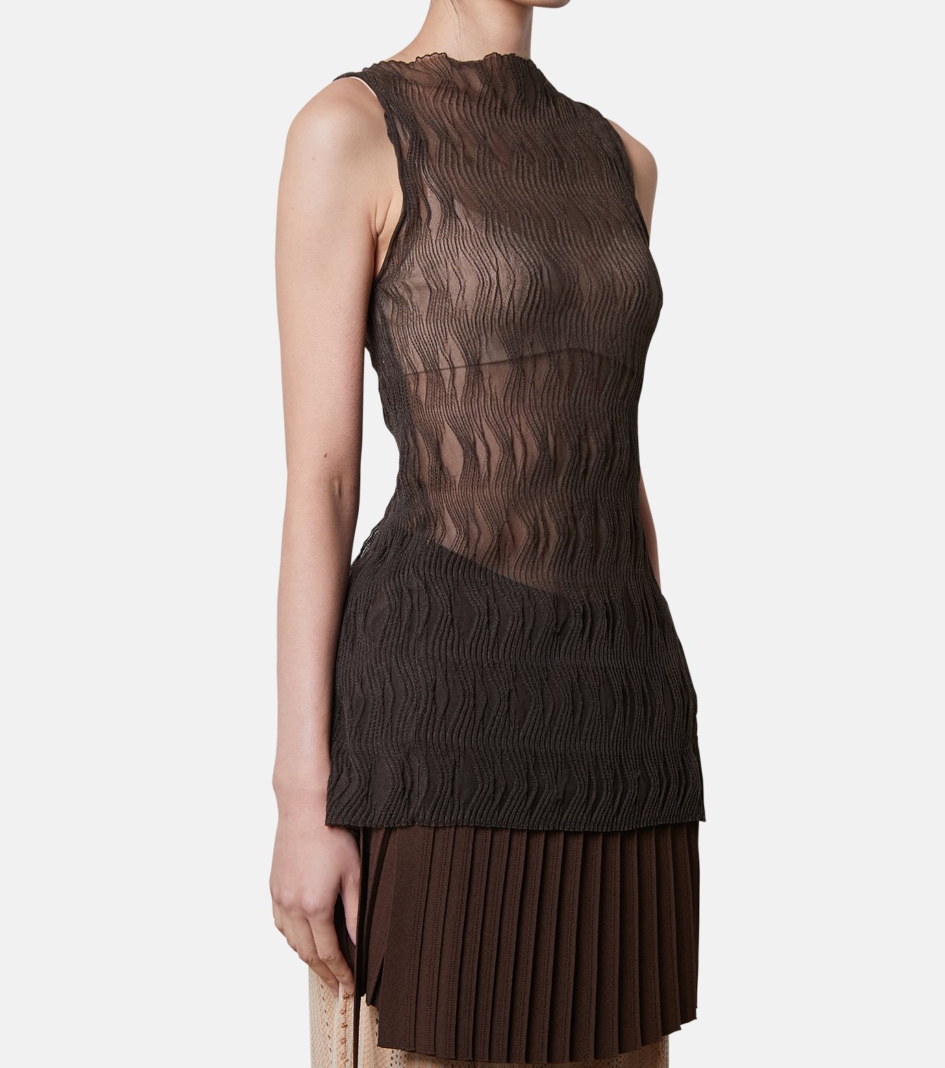 アイレネ - IRENE | Wave Pattern Knit Tops-Brown-36の通販 | RESTIR リステア