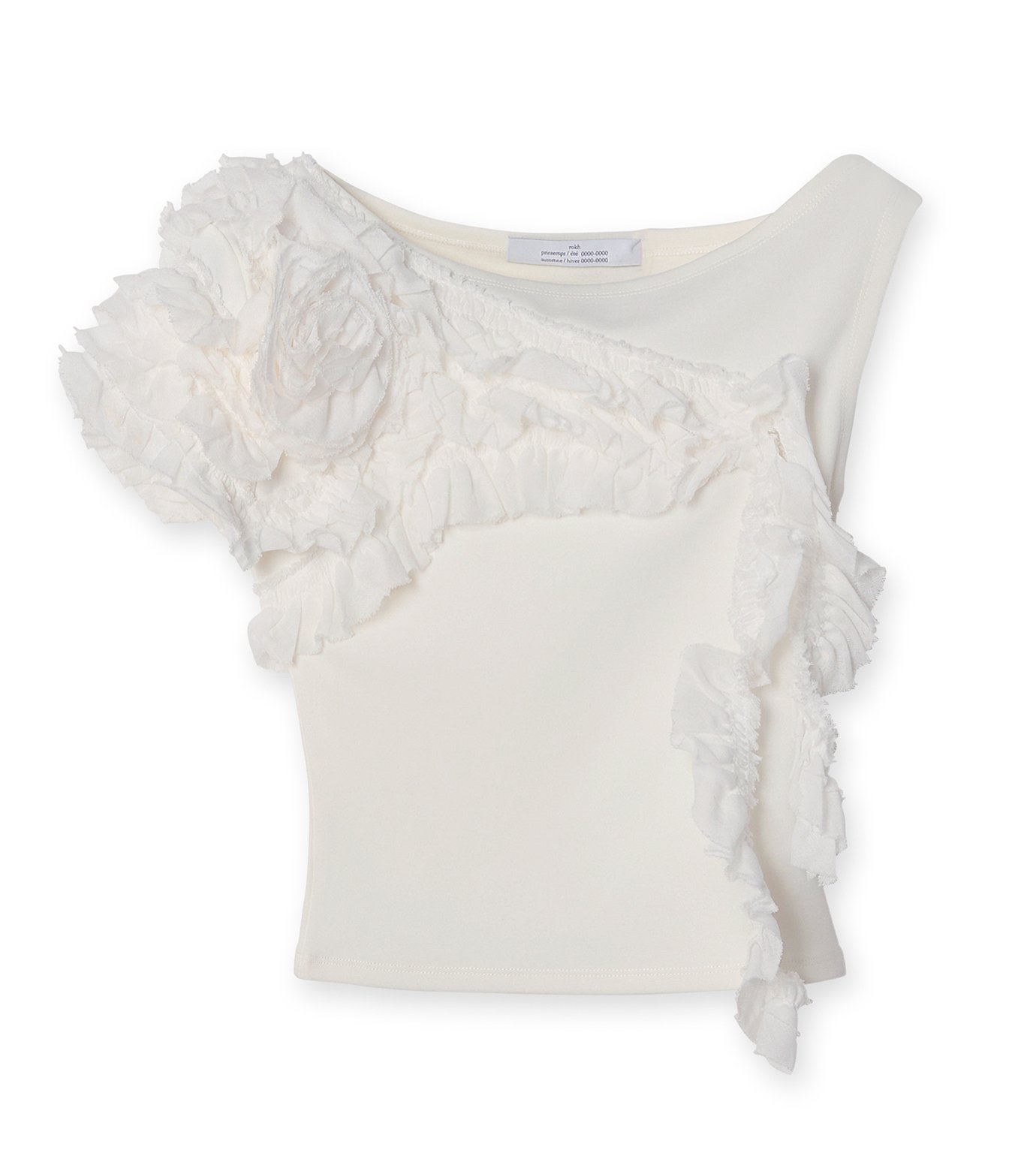 ロク - Rokh | Flower Draped Off Shoulder Top-White-36の通販 | RESTIR リステア